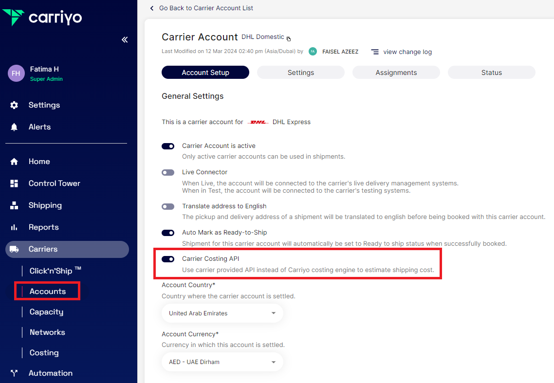 Calculate shipment cost – CARRIYO